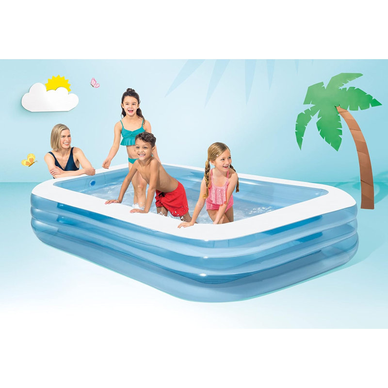 Silodo Inflatable family pool for 3-4 kids, backyard splash pad. | Wayfair